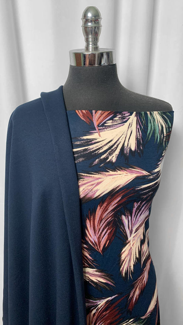 NAVY FEATHERS BUNDLE : 2YD Feathers R/S & 2YD Navy R/N/S Ponte : A2393 ...