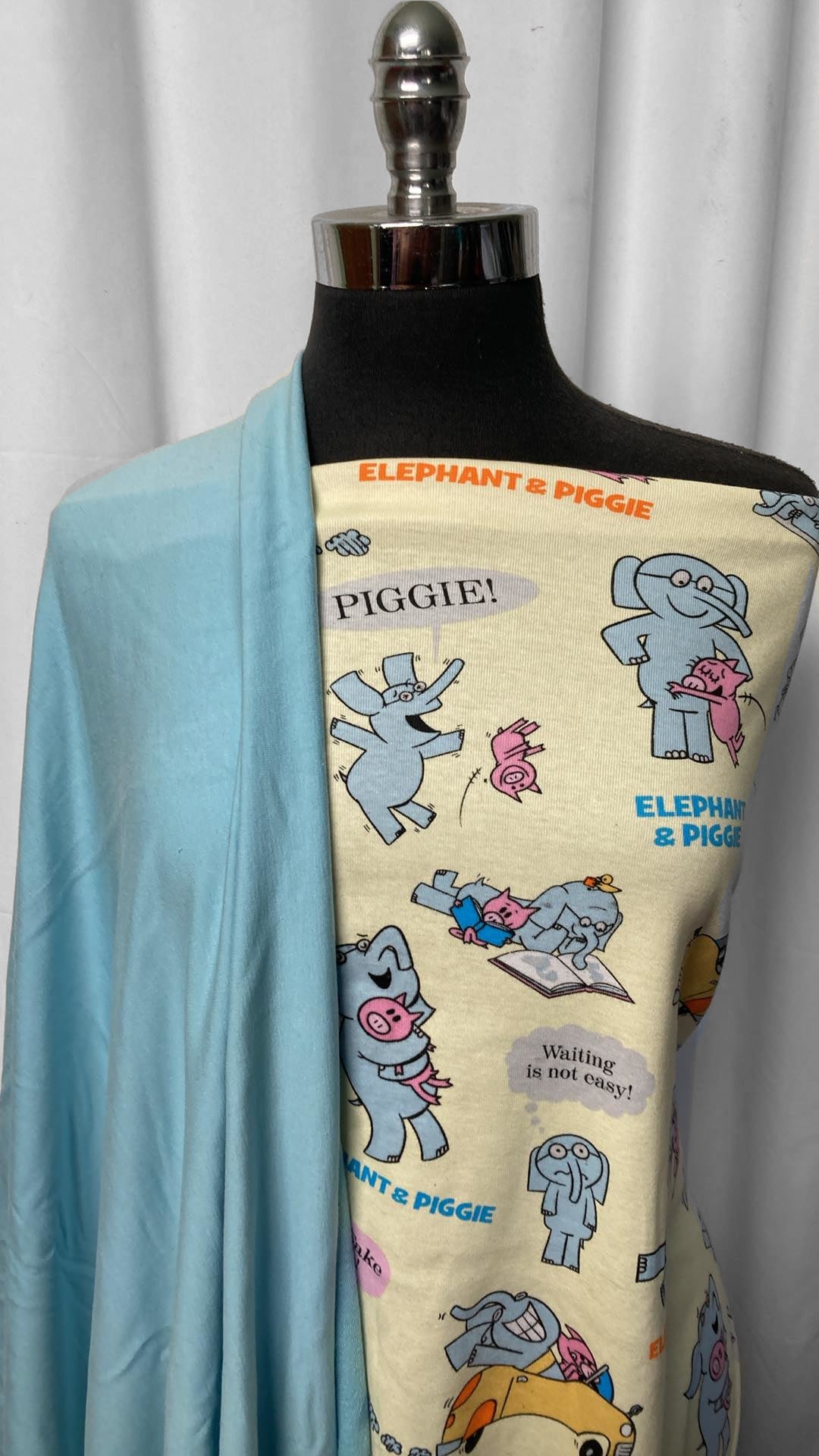 ELEPHANT & PIGGIE BUNDLE : 28" Cut of Elephant & Piggie 1x1 Cotton Rib ...