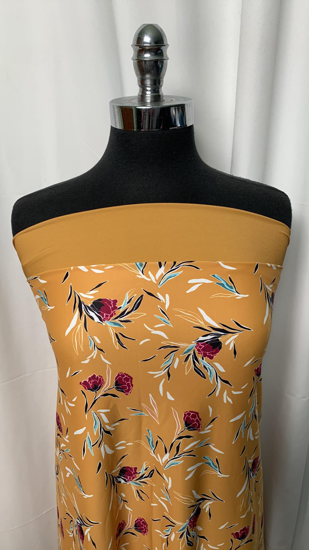 MUSTARD FLORAL BUNDLE : 1YD Mustard N/S & 2YD Mustard Floral N/S : A22 – Amandasbundles.com