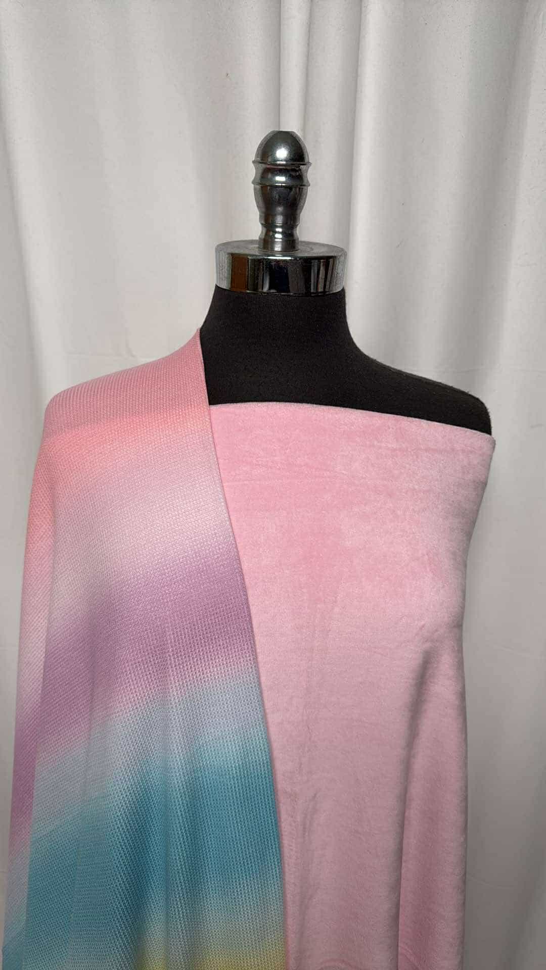 PASTEL THERMAL/VELOUR BUNDLE : 2YD Pastel Ombre Thermal & 2YD Pink Str ...
