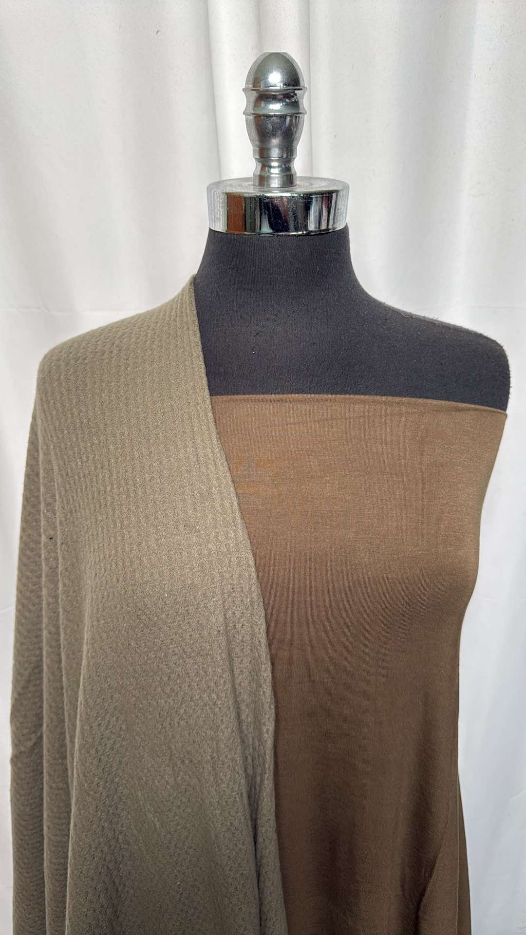 DOUBLE OLIVE BUNDLE : 2YD Olive Brushed Waffle & 2YD Olive Bamboo/Cott ...