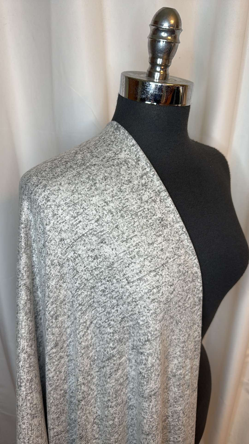 Heathered Grey - Brushed Hacci Sweater Knit - 2 Yard Cut ...