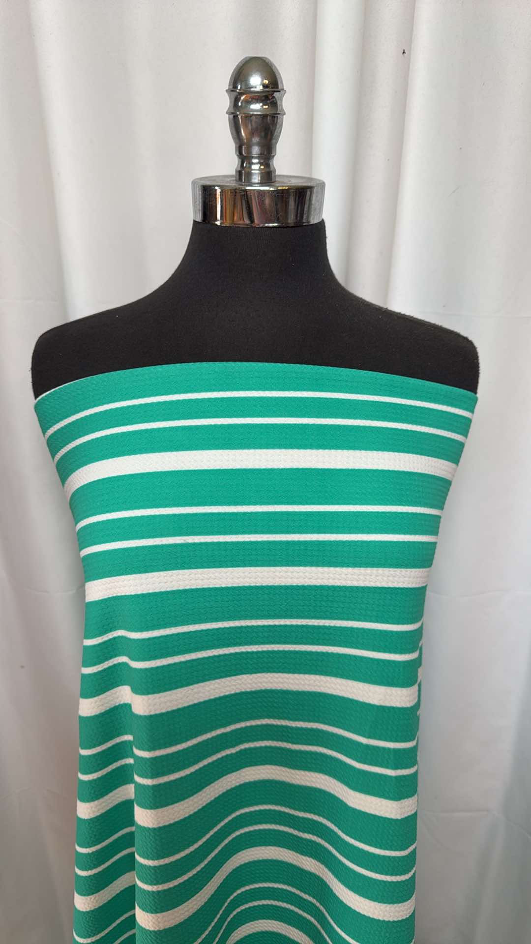 Green Stripe - BULLET Knit - 2 Yard Cut – Amandasbundles.com