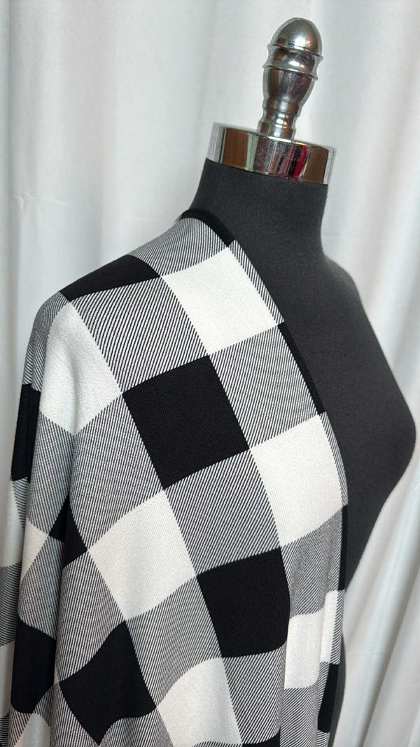 Black/Ivory Buffalo Plaid - Oakley Sweater Knit - 2 Yard Cut ...