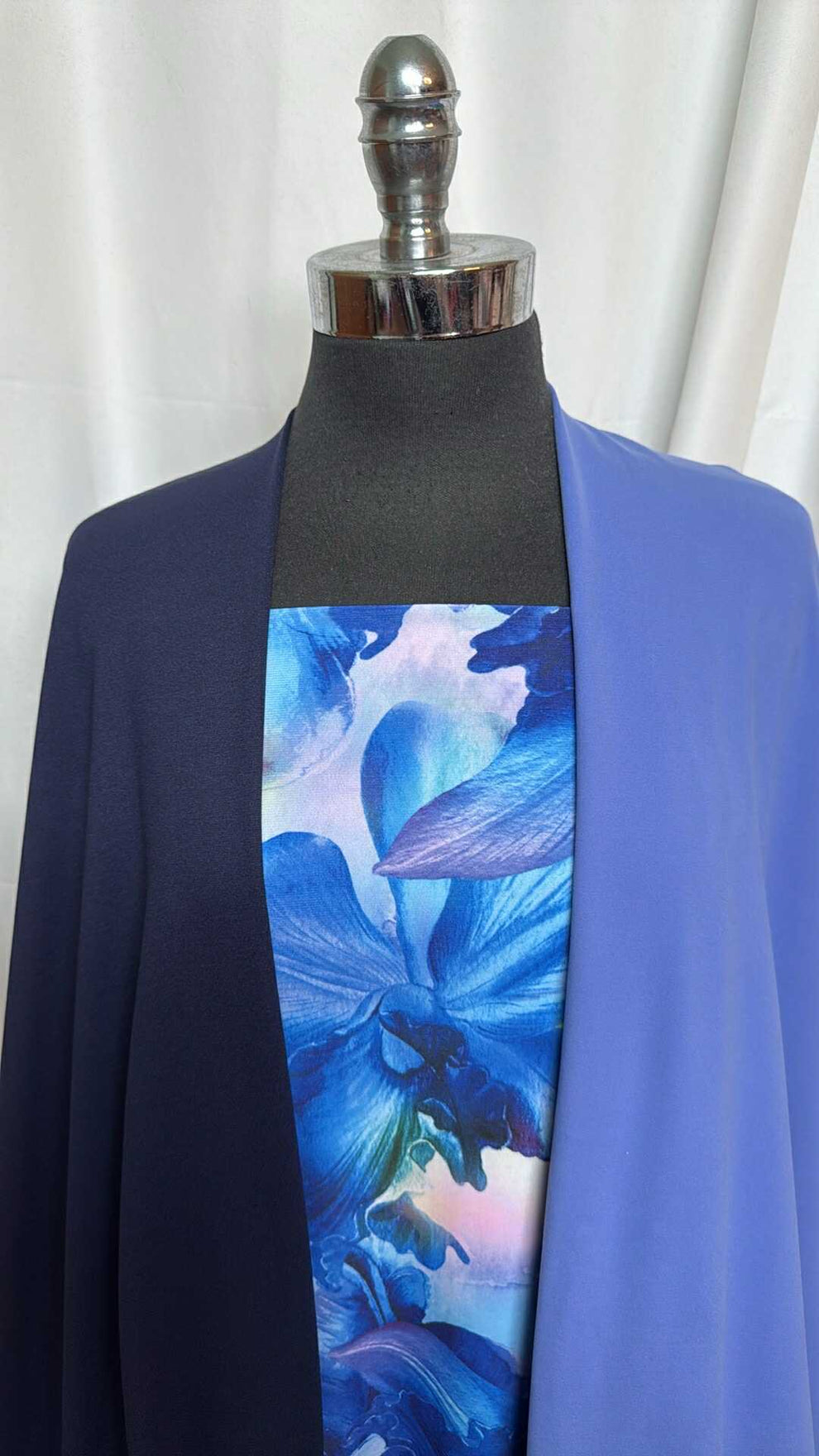 3YD Periwinkle Brushed Yoga PF & 3YD Floral ITY & 3YD Navy Nylon Ponte ...