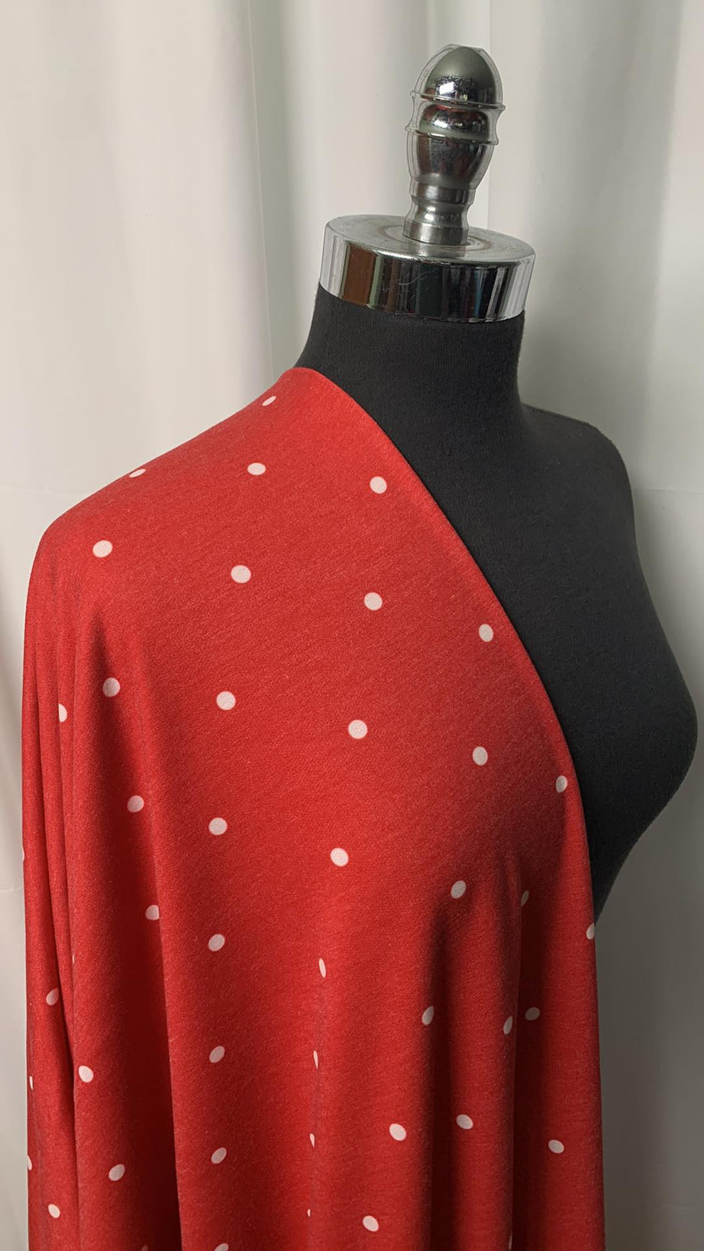 Red/Ivory Dot - PRS French Terry - By the yard – Amandasbundles.com